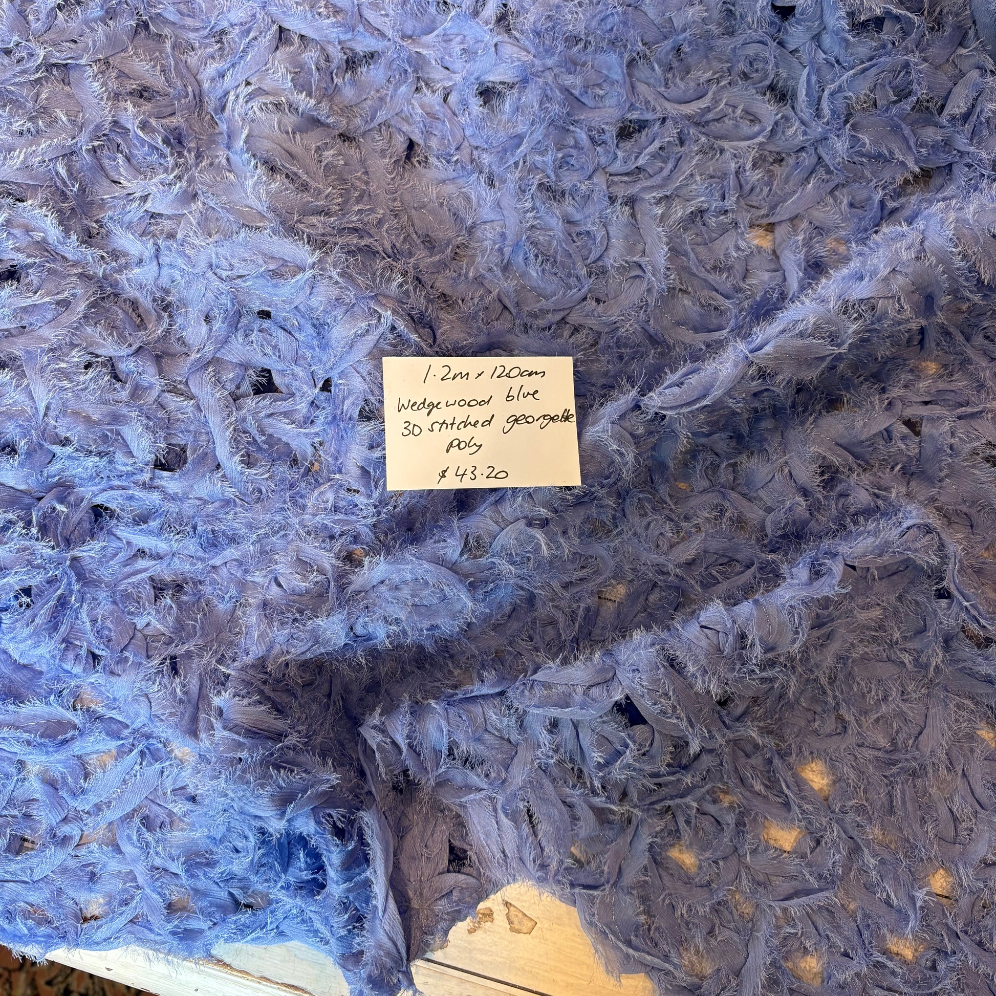 1.2m Wedgewood Blue 3D Stitched Georgette – The Maker Society